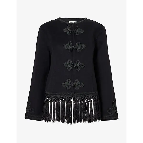 Rixo Inga Embroidered Wool-blend Jacket