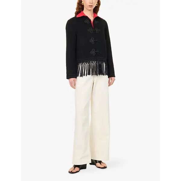Rixo Inga Embroidered Wool-blend Jacket
