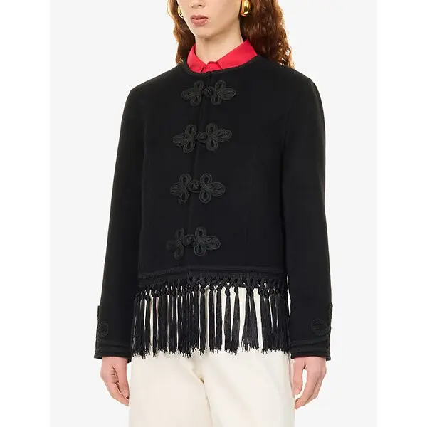 Rixo Inga Embroidered Wool-blend Jacket