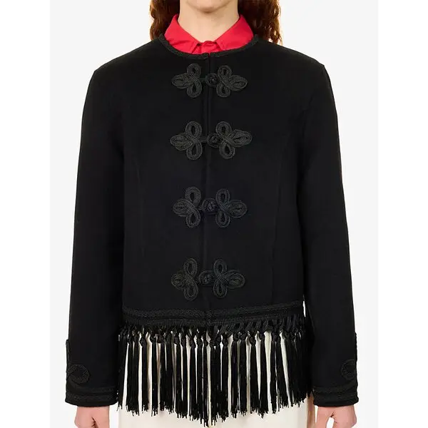 Rixo Inga Embroidered Wool-blend Jacket