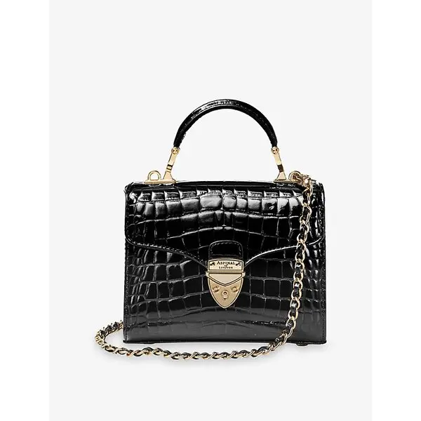 ASPINAL OF LONDON Mayfair Mini Leather Top-handle Bag - Black