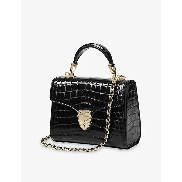 ASPINAL OF LONDON Mayfair Mini Leather Top-handle Bag - Black