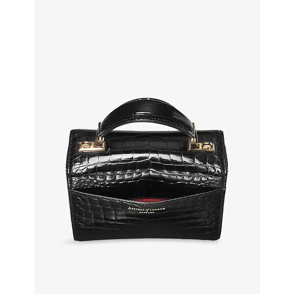 ASPINAL OF LONDON Mayfair Mini Leather Top-handle Bag - Black