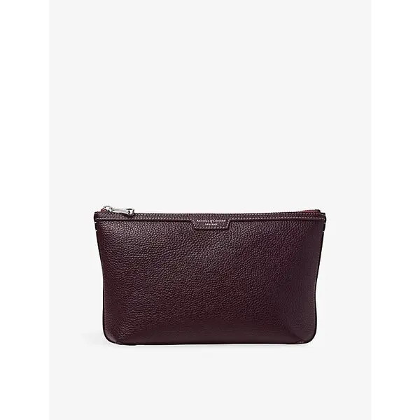 ASPINAL OF LONDON Hudson Large Leather Pouch - Wine