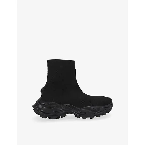Kurt Geiger Leap Woven Sock Trainers - Black