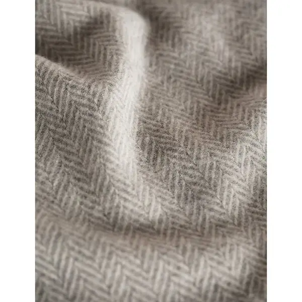 THE WHITE COMPANY Herringbone Wool And Cashmere-blend Throw - Grey