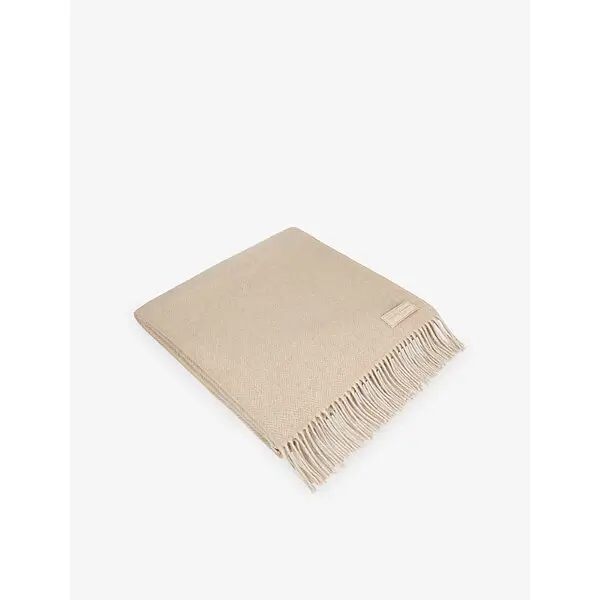 THE WHITE COMPANY Herringbone Wool And Cashmere-blend Throw - Natural