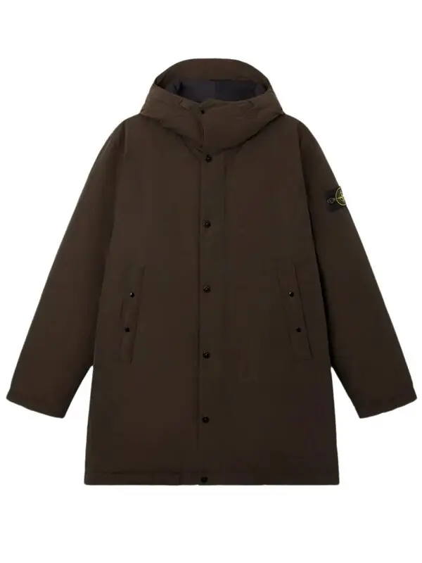 Stone Island Long Down Jacket With Water-repellent Treatment