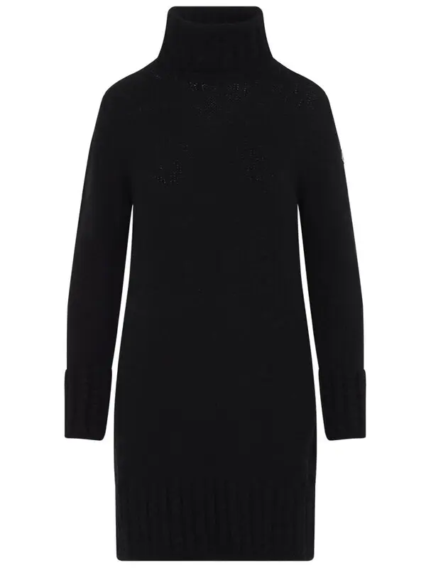 Moncler High Neck Alpaca Blend Knit Dress