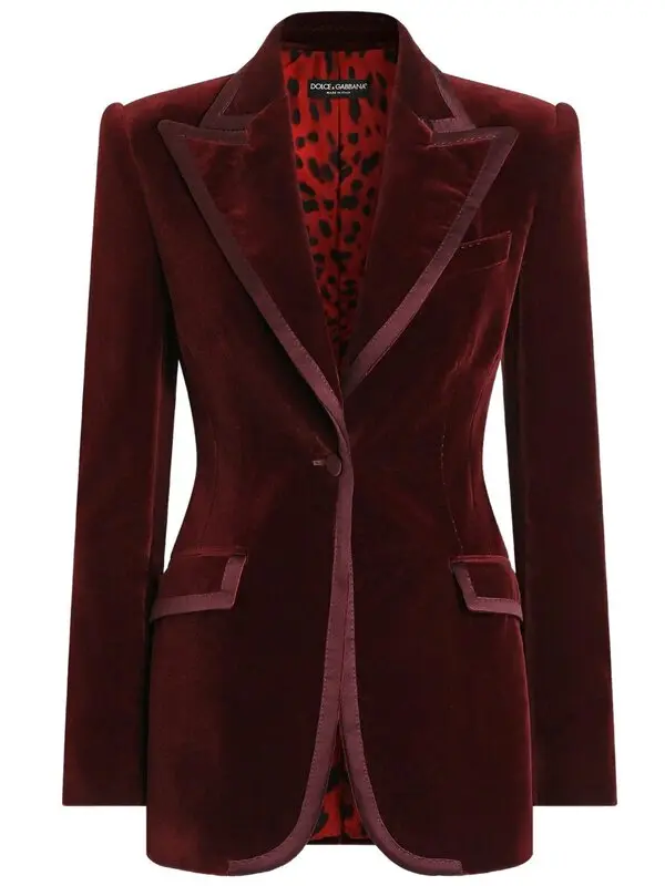 Dolce & Gabbana Velvet Jacket With Leopard Print Lining