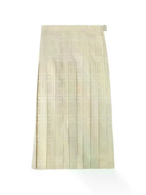 Burberry Pleated Midi Skirt - Neutrals