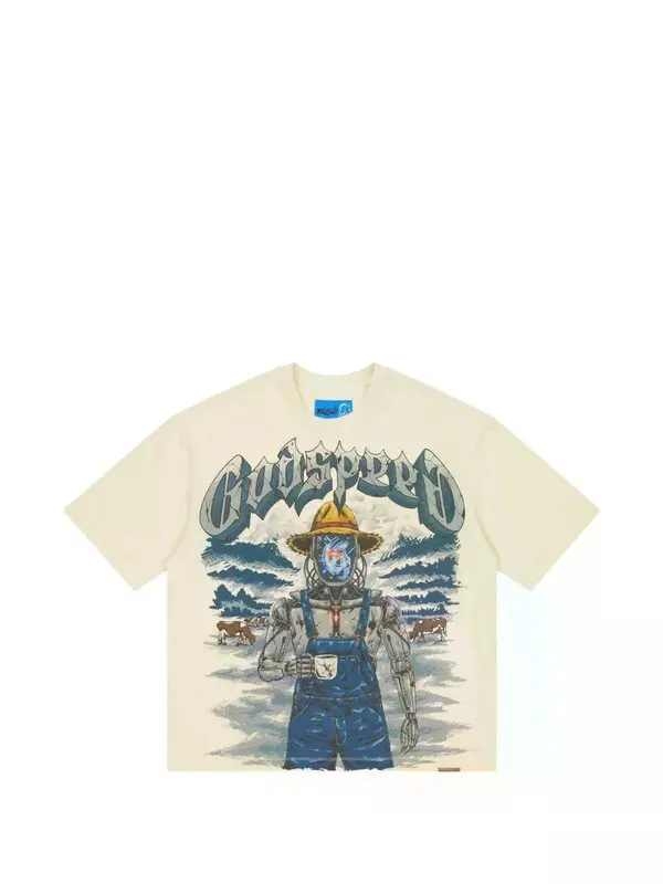 GODSPEED Aura Farm Ii Graphic-print T-shirt - Neutrals