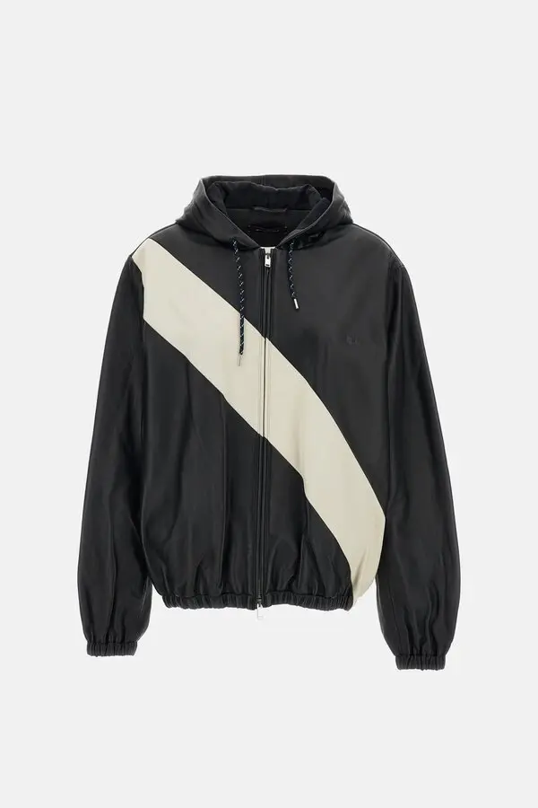 WALES BONNER Giacca In Pelle Vista Striped