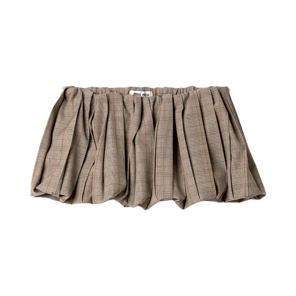 Miu Miu Principe Di Galles Gonna 'tobacco