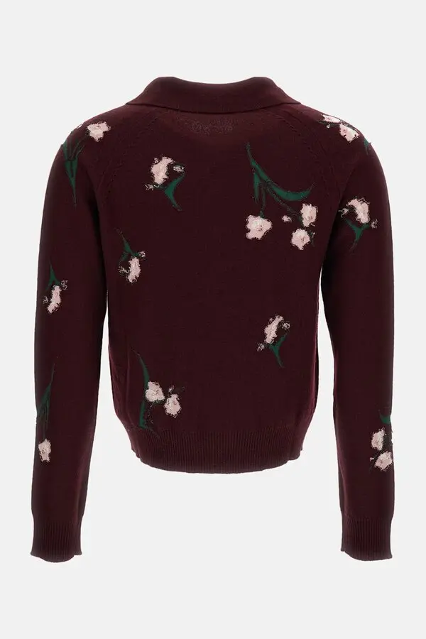 Erdem Maglia In Lana Con Motivo Floreale