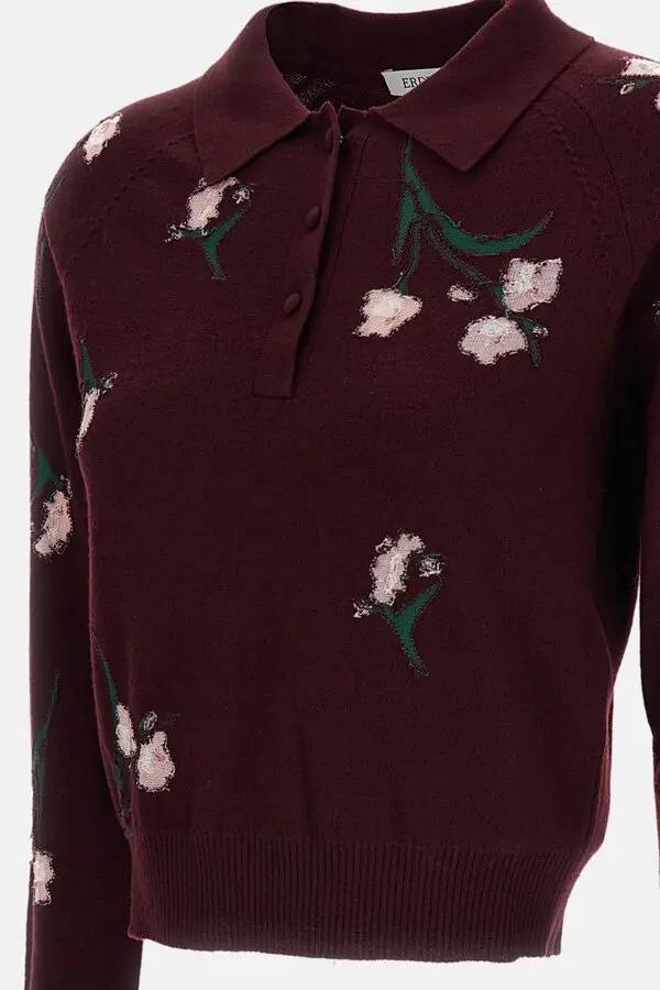 Erdem Maglia In Lana Con Motivo Floreale