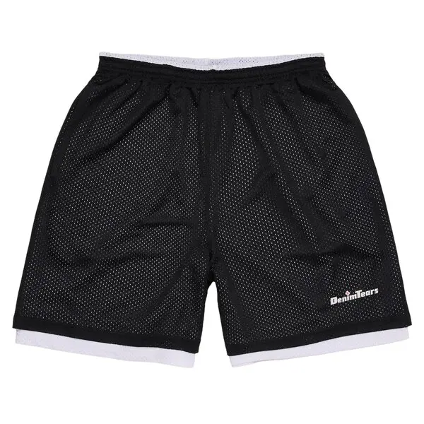 DENIM TEARS Sport Double Layer Mesh Short - Black