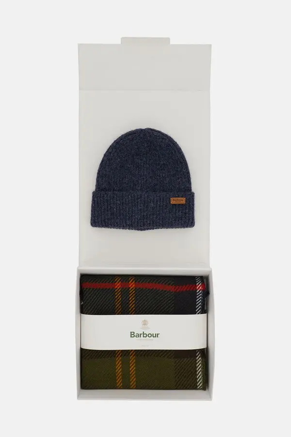 Barbour Set Regalo Sciarpa E Berretto