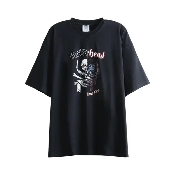 Vetements X Motorhead Double Graphic Cut-up T-shirt 'washed - Black