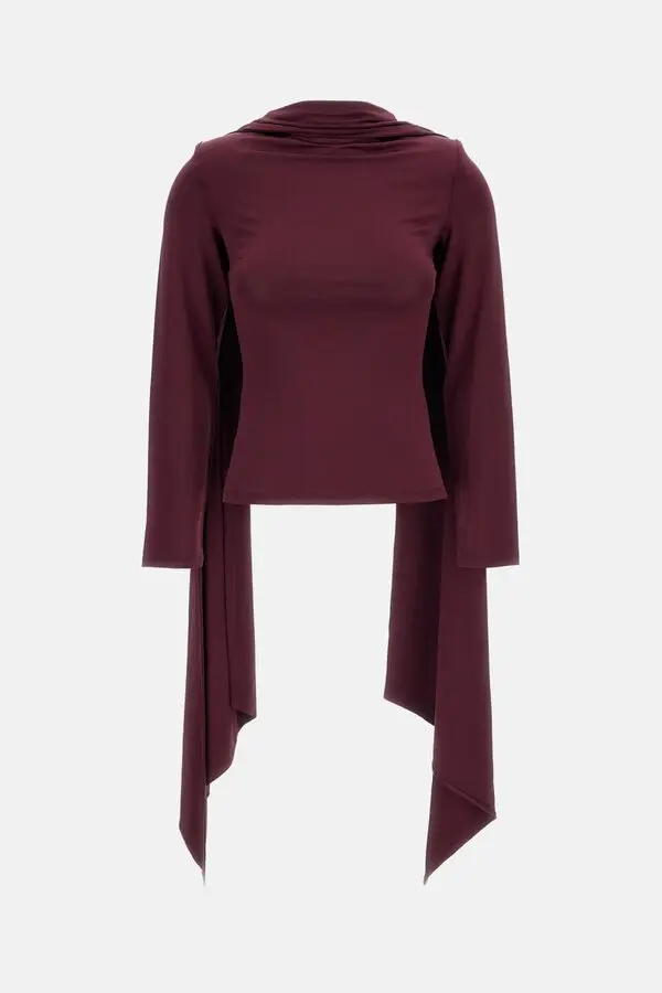 ROTATE BY BIRGER CHRISTENSEN Long Sleeve Top With Integrated Scarf Detail
