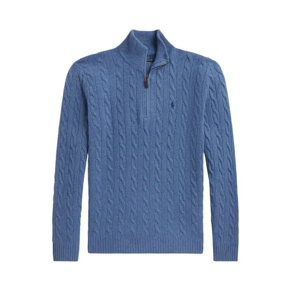 Polo Ralph Lauren Cable Knit Quarter Zip Pullover - Blue