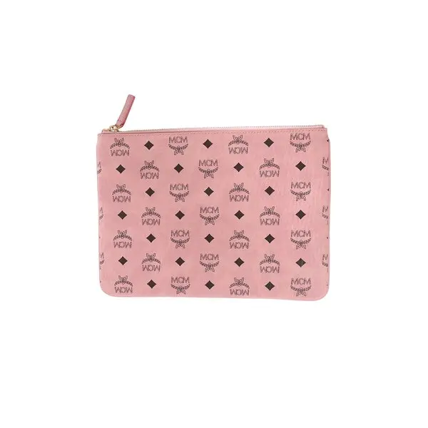 Mcm Aren Visetos Flat Pouch Bag 'soft