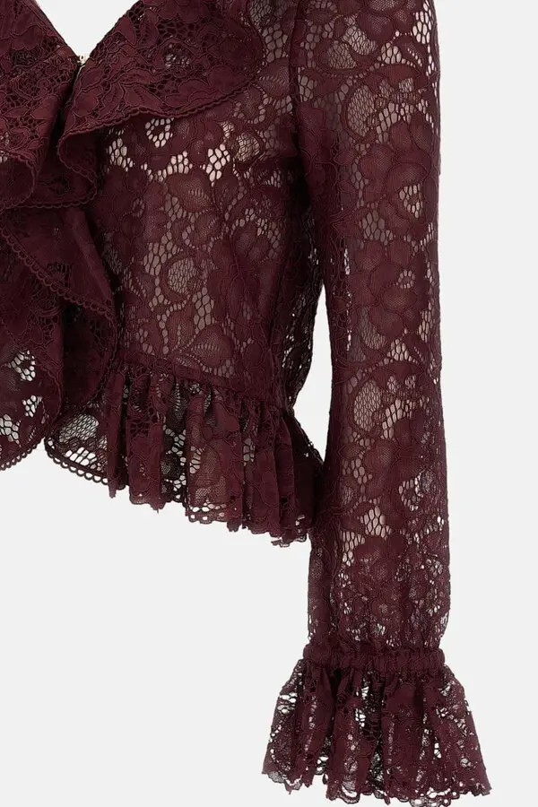 SELF-PORTRAIT Top In Pizzo Con Rouches