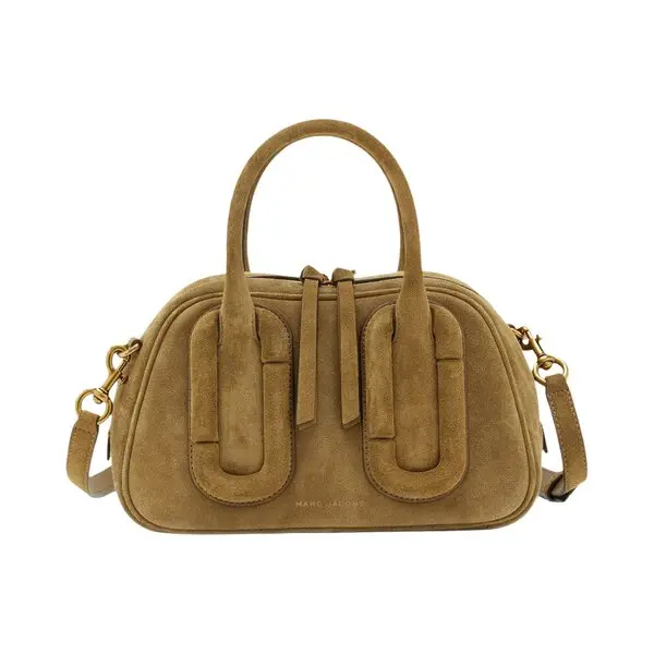 Marc Jacobs Suede Babe Bauletto Bag 'hazelnut