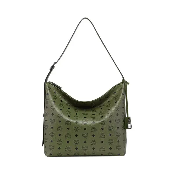 Mcm Aren Vi Large Hobo Bag 'khaki Moss