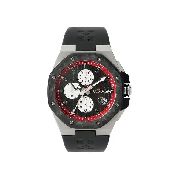 Off-White Frequency Chrono Leather Watch 'stainless Steel