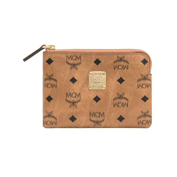 Mcm Aren Visetos Card Case 'cognac