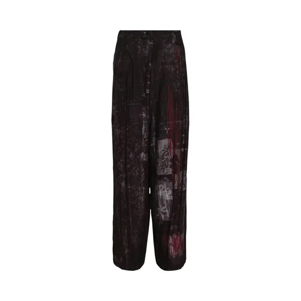 Y’s Cupro-dungaree Twill Gather Pants /green
