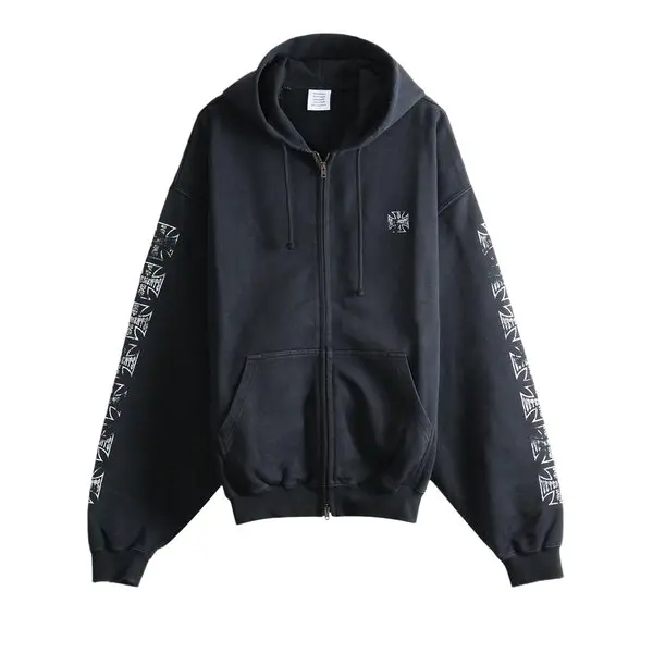 Vetements Biker Cross Sleeves Zip-up Hoodie