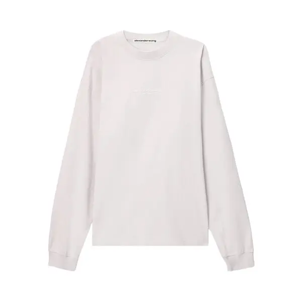 Alexander Wang Logo Print Long-sleeve Tee 'washed Light - Pink