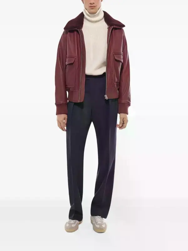 FURSAC Shearling-collar Leather Jacket