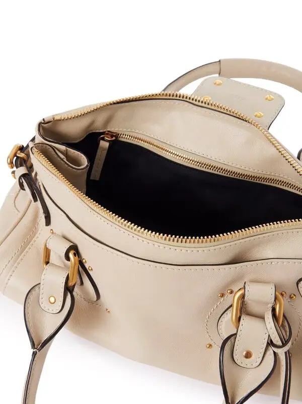 Chloé Paddington Bag In Grenade Leather - Cream