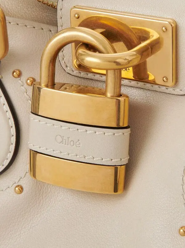Chloé Paddington Bag In Grenade Leather - Cream