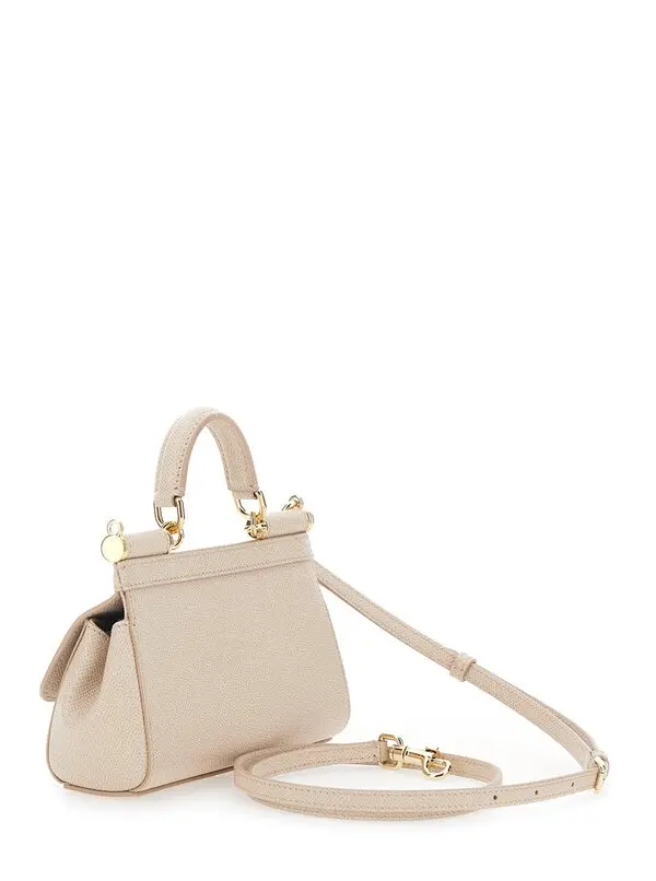 Dolce & Gabbana Sicily' Handbag With Adjustable And Removable Shoulder Strap And Logo Plate On The Front In Leather For - Pink