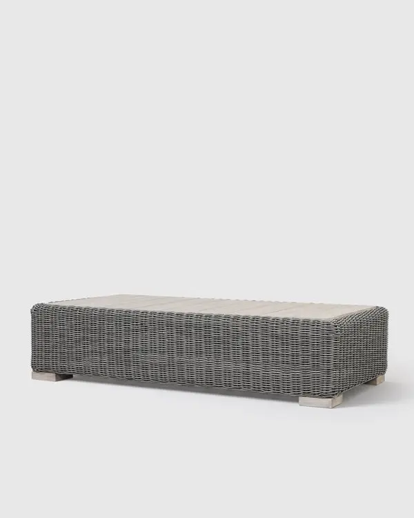 Quince Classic All-weather Wicker Outdoor Coffee Table - Grey Weave