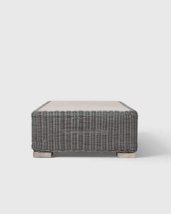 Quince Classic All-weather Wicker Outdoor Coffee Table - Grey Weave