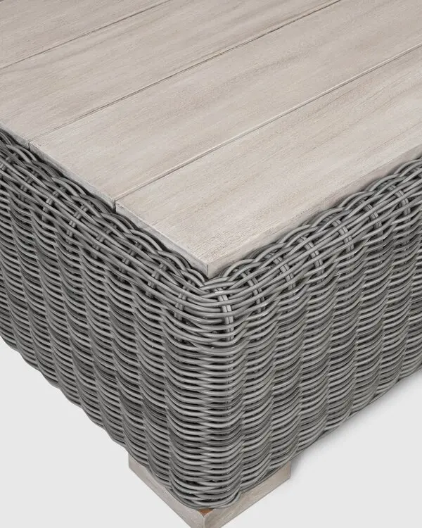 Quince Classic All-weather Wicker Outdoor Coffee Table - Grey Weave