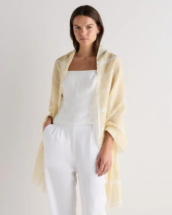 Quince 100% European Linen Printed Scarf