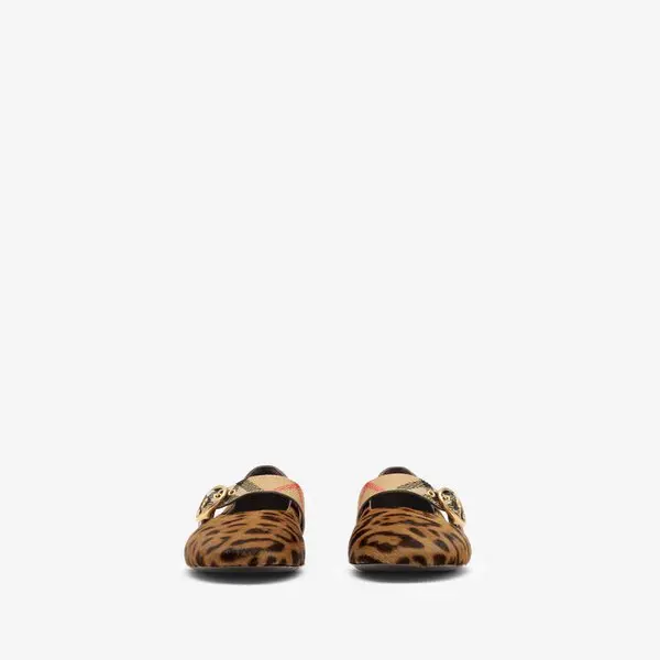 Burberry Leopard Print Robin Ballerinas - Leopard/black