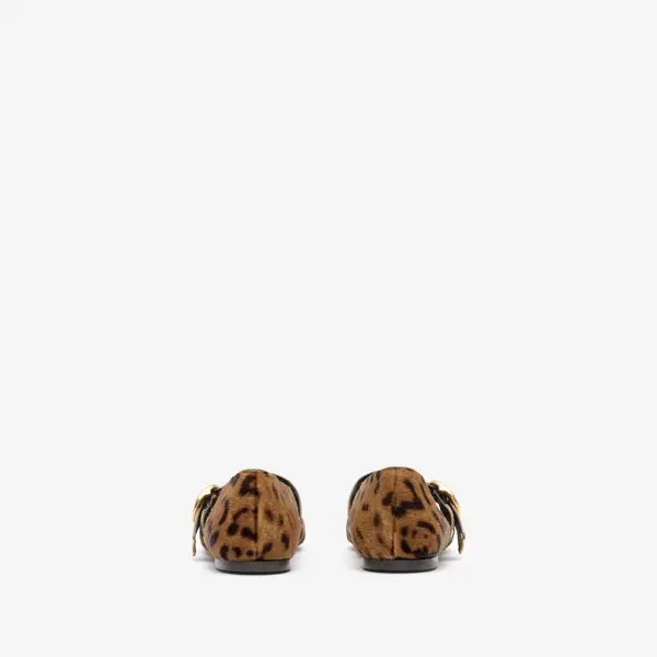 Burberry Leopard Print Robin Ballerinas - Leopard/black