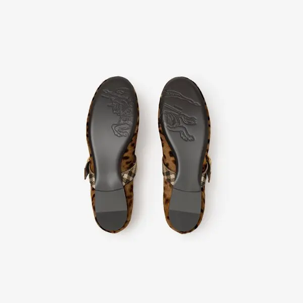 Burberry Leopard Print Robin Ballerinas - Leopard/black