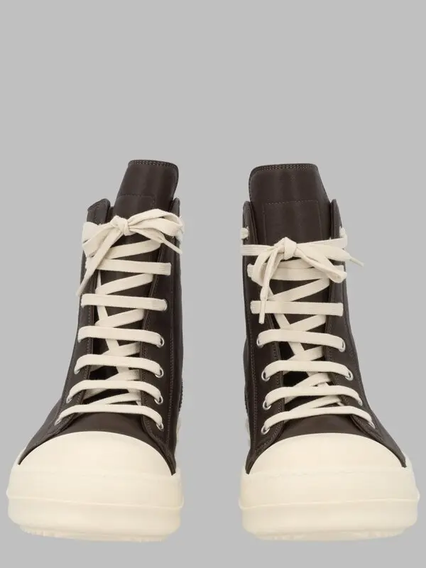 Rick Owens Leather High-top Lace-up Sneakers