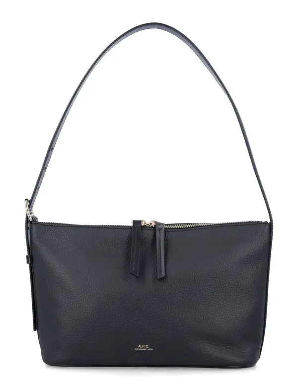 A.p.c. Grained Leather Shoulder Bag - Nero