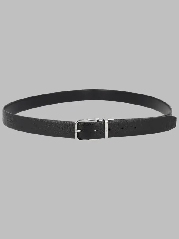 BOSS Pebbled Leather Belt With Buckle