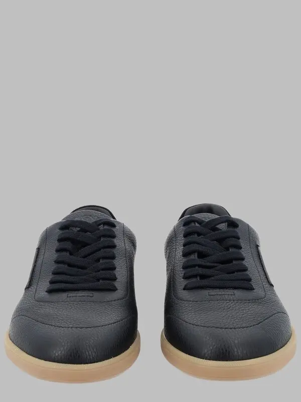 Zegna Leather Low-top Sneakers - Black