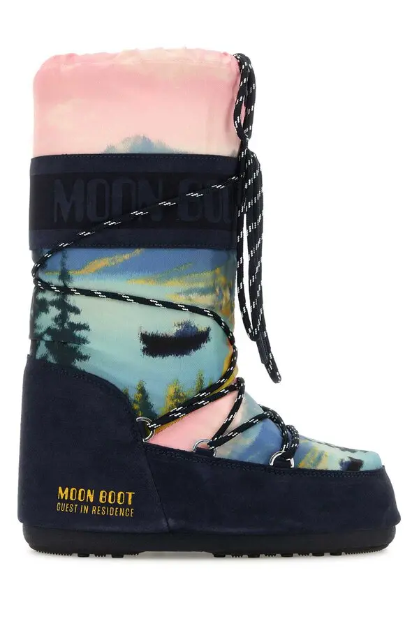 Moon Boot Canvas And Suede Icon Boots